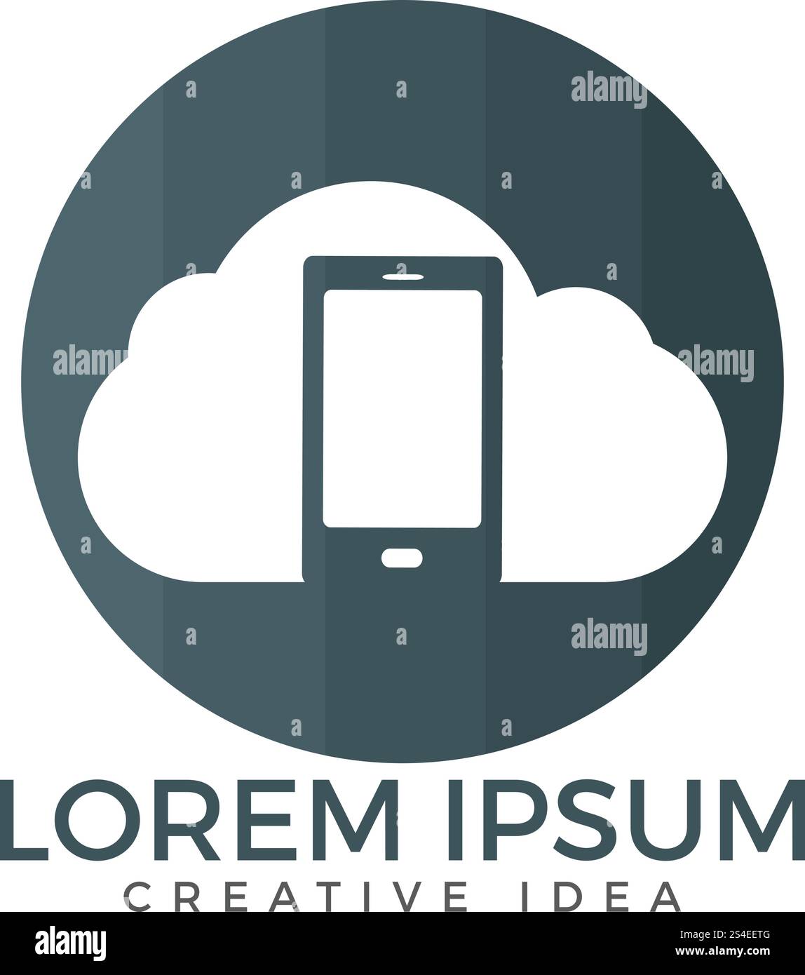 Cloud and Mobile phone logo design. Digital storage and computing ...