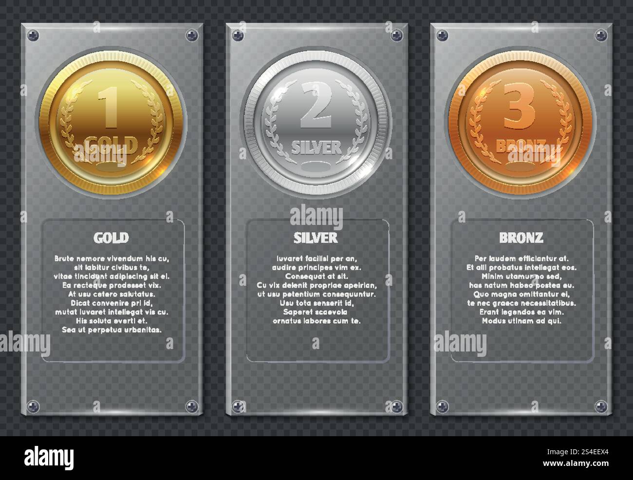 Sports or business vector infographics with winners award medals ...