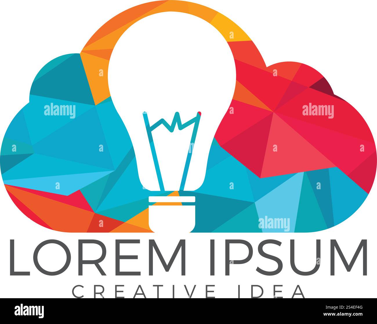 Bulb Cloud Logo Design. Idea cloud logo template with an abstract light ...