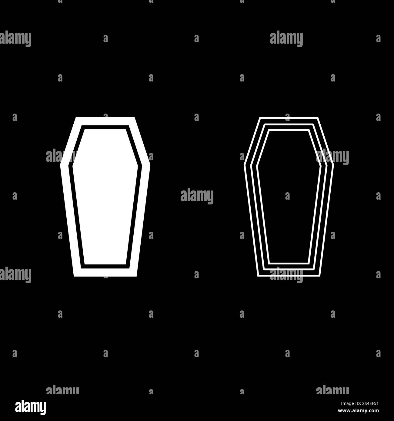 Coffin Insurance concept Funeral subject Lid coffin icon set white ...