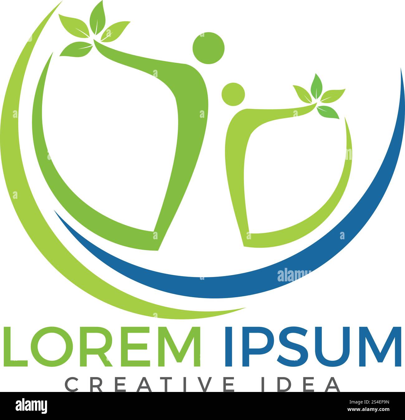 Human friendship and bonding logo design. Human health and nature sign ...