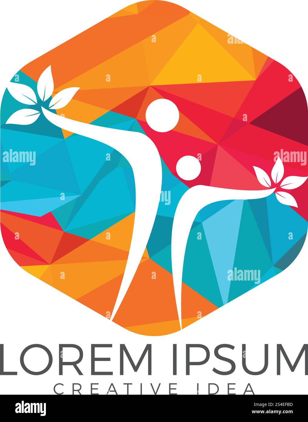 Human friendship and bonding logo design. Human health and nature sign ...