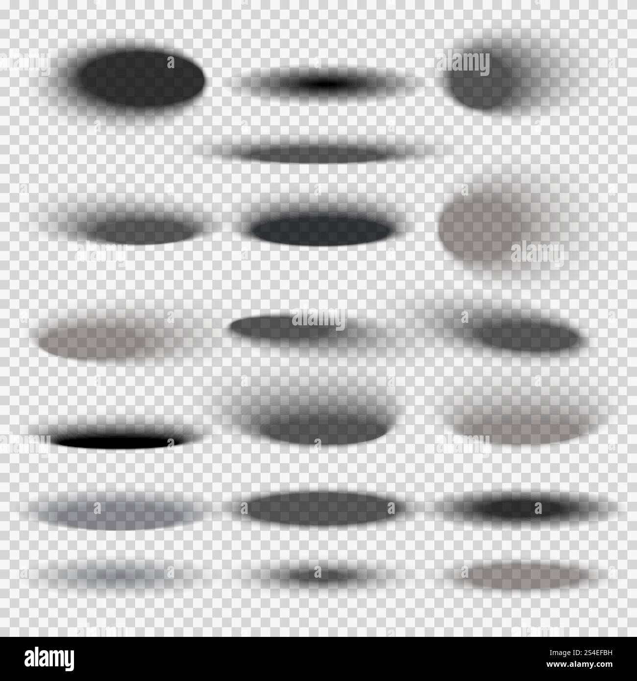 Transparent oval bottom drop shadows for any round objects vector ...