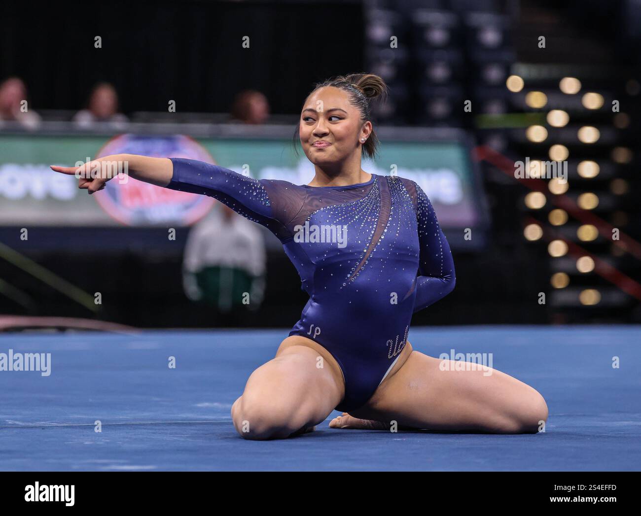 January 11, 2025: UCLA's Emma Malabuyo on the floor exercise during ...