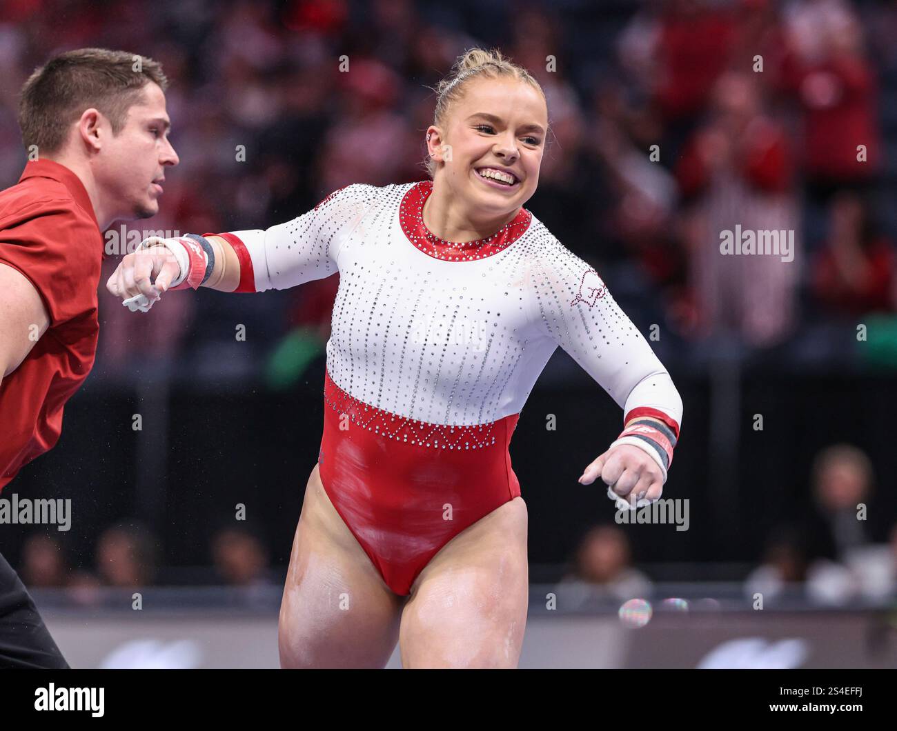 Oklahoma City, OK, USA. 11th Jan, 2025. Arkansas' Joscelyn Roberson ...