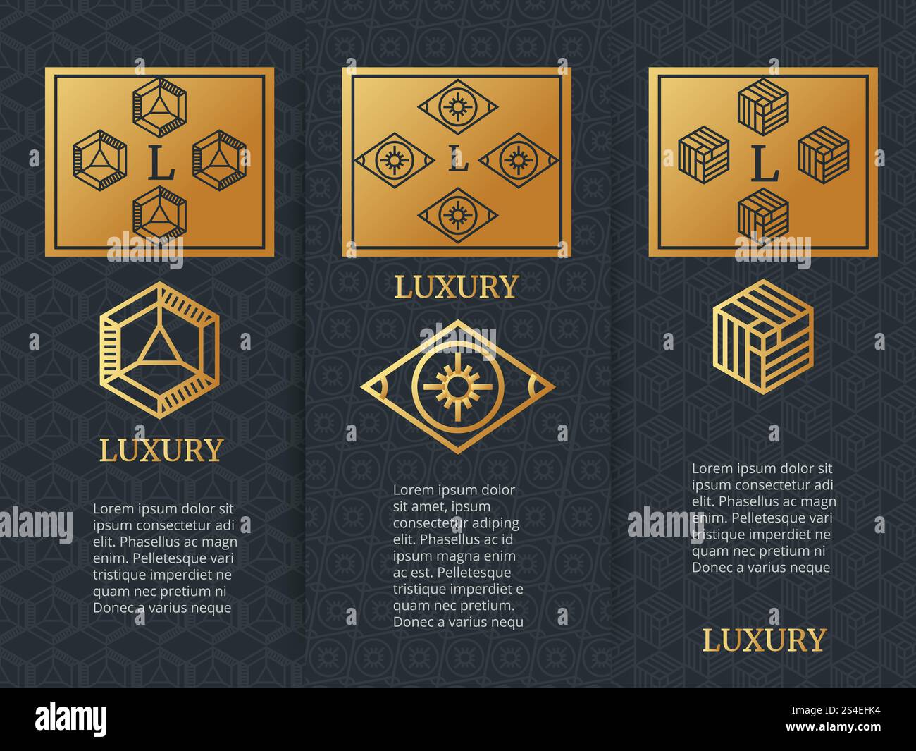 Luxury design brochure flyers template with monogramm. Template of ...