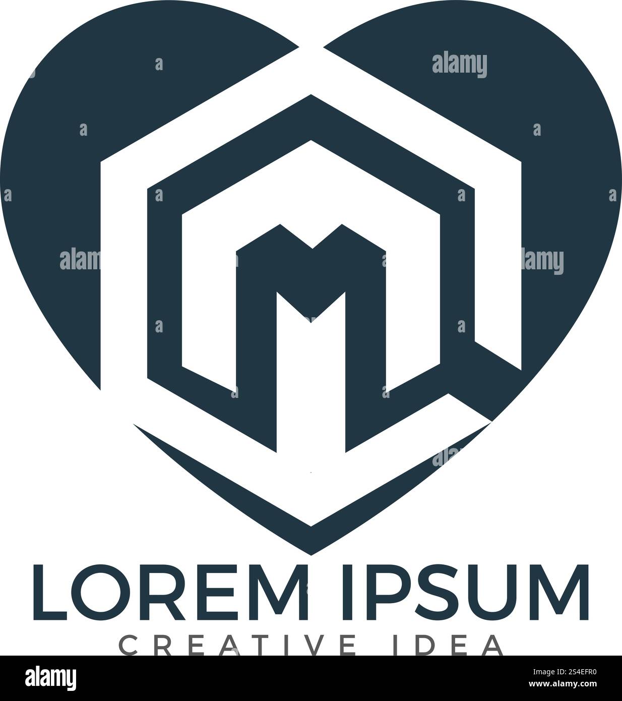 Letter M heart logo design Stock Vector Image & Art - Alamy