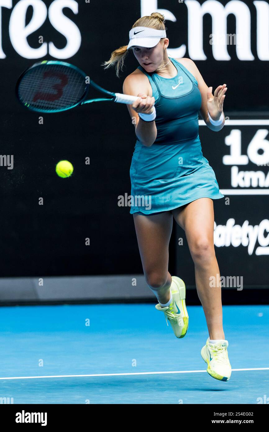 MELBOURNE, VIC - JANUARY 12: Mirra Andreeva of Russia in action during ...