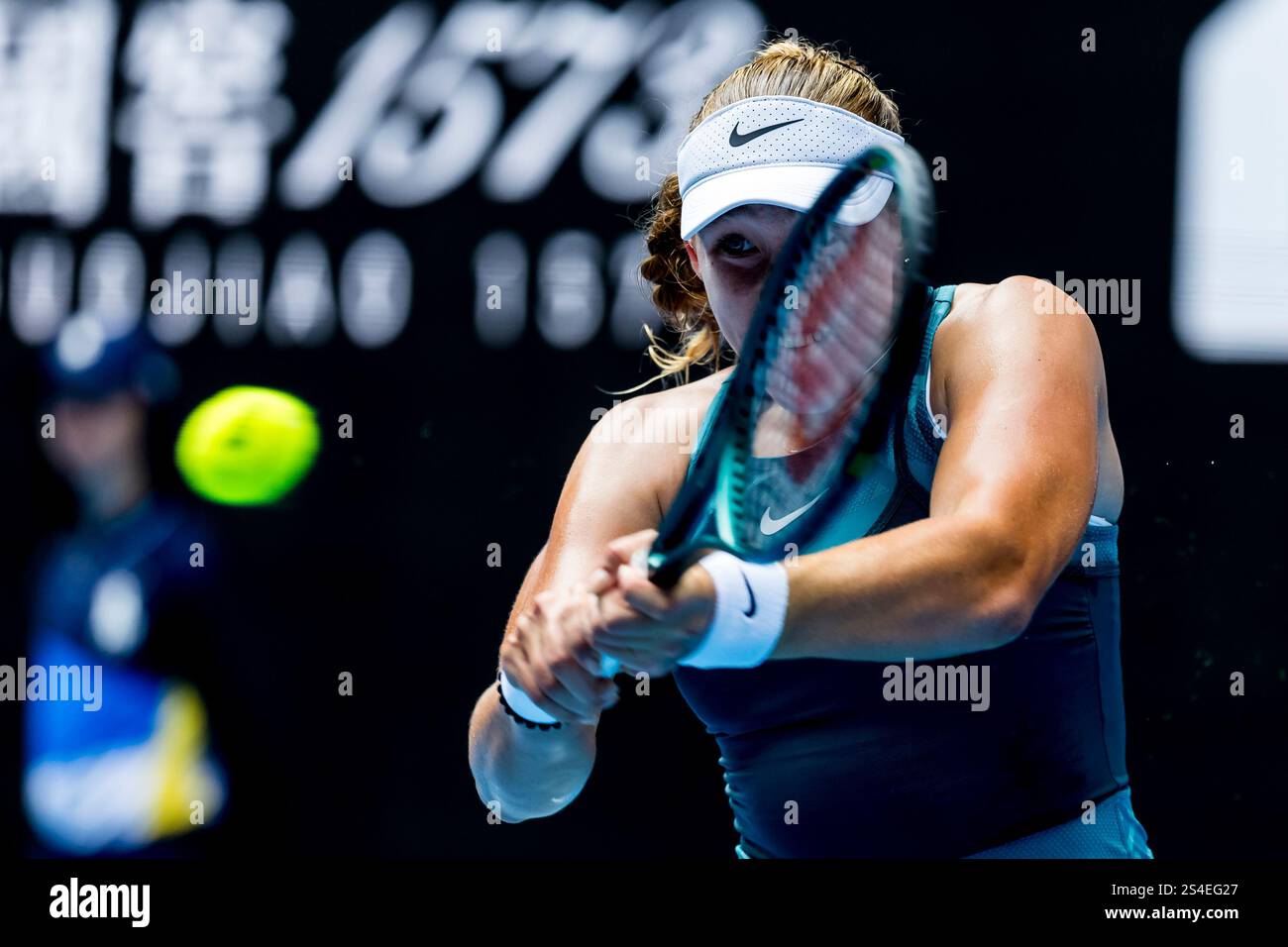 MELBOURNE, VIC - JANUARY 12: Mirra Andreeva of Russia in action during ...