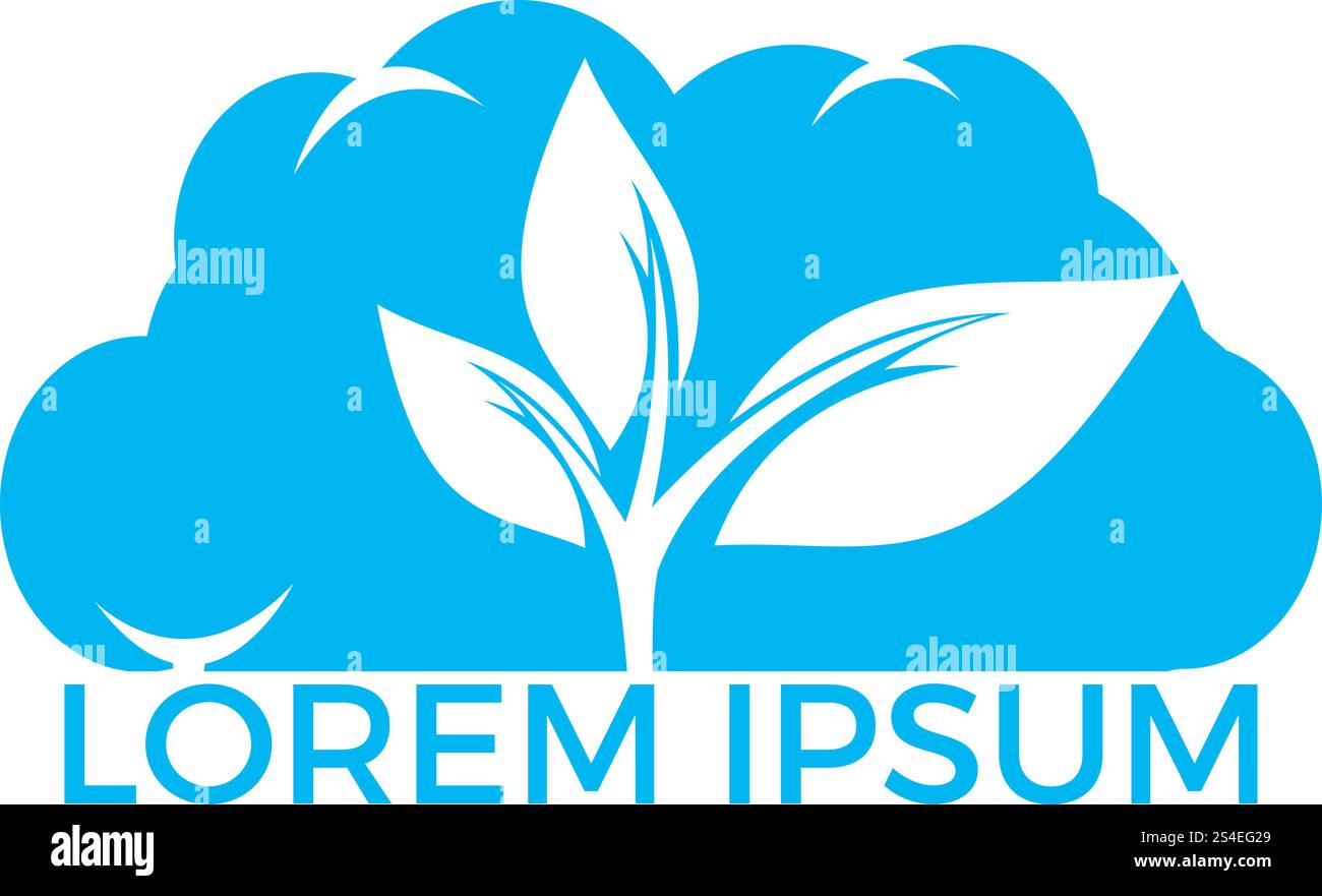 Cloud tree logo design Cut Out Stock Images & Pictures - Alamy