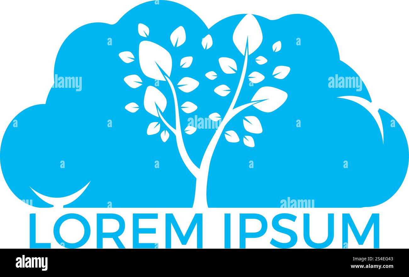 Cloud Tree Logo Design Stock Vector Image & Art - Alamy