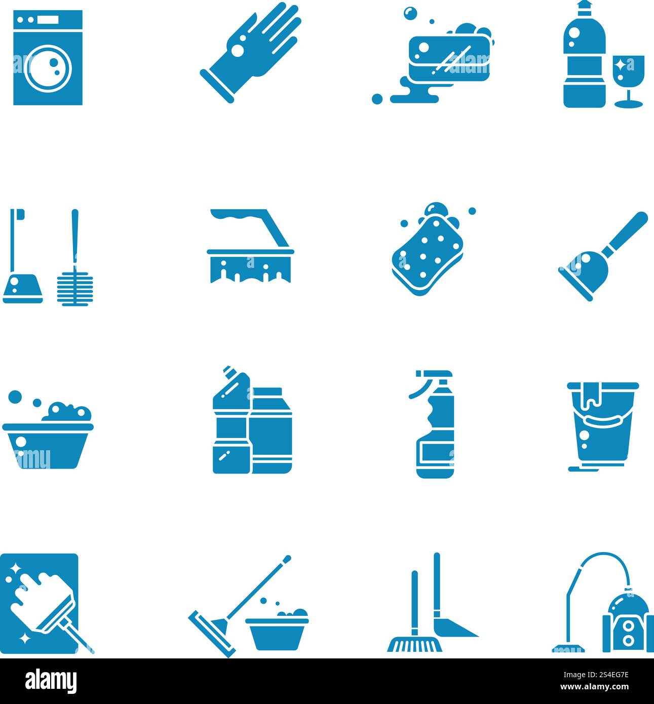 Cleaning products and services silhouette vector icons. Washing ...