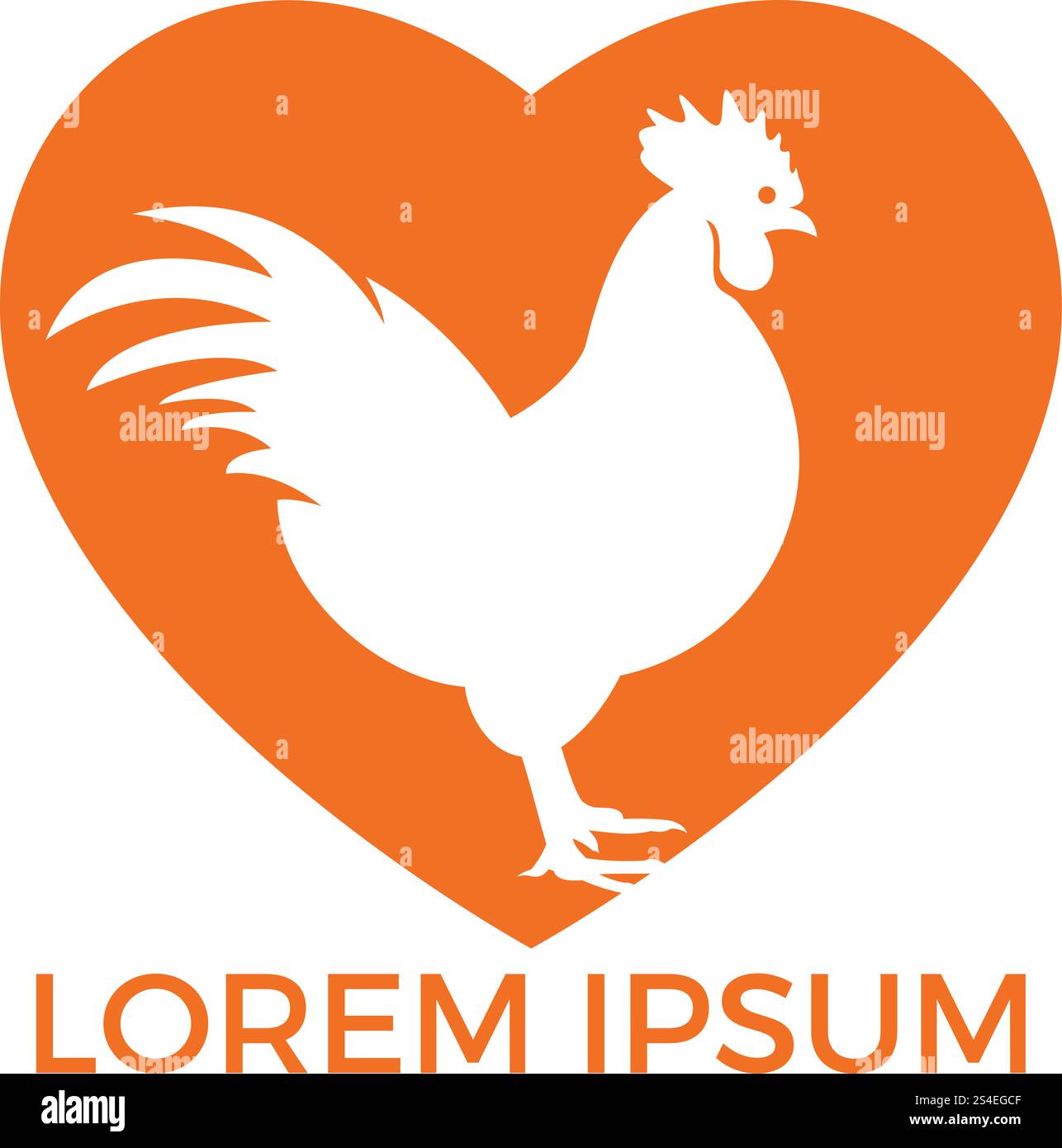 Rooster heart shape vector logo design Stock Vector Image & Art - Alamy