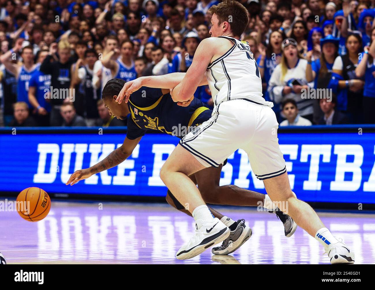 January 11, 2025: Notre Dame guard Markus Burton (3) and Duke forward ...