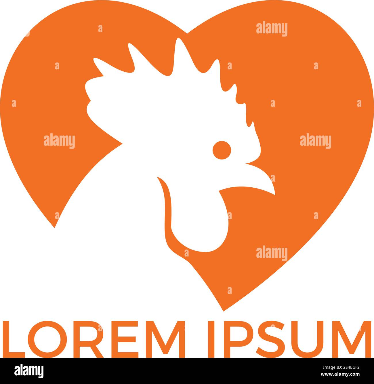 Rooster heart shape vector logo design Stock Vector Image & Art - Alamy