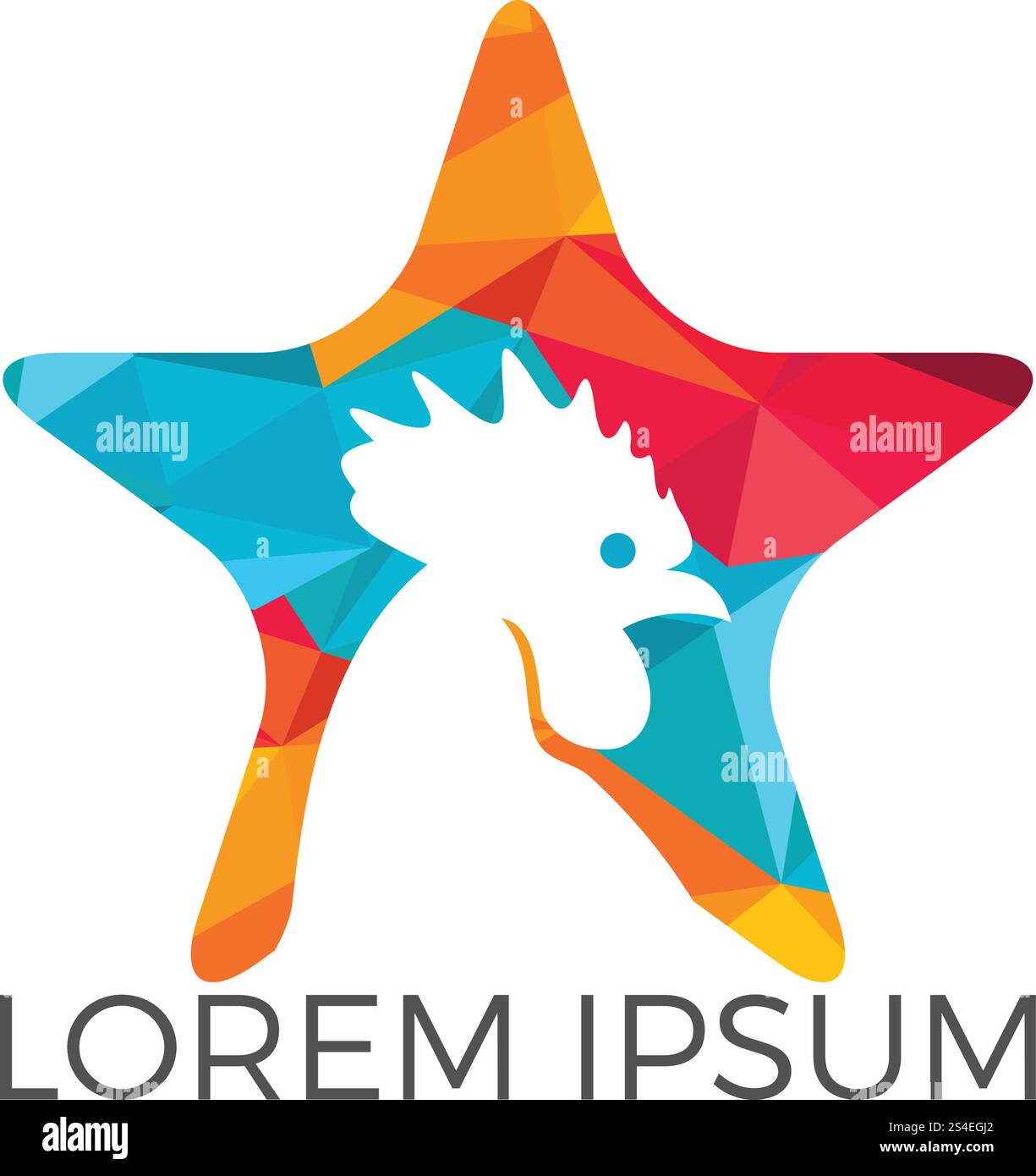 Rooster star shape vector shape logo design Stock Vector Image & Art ...