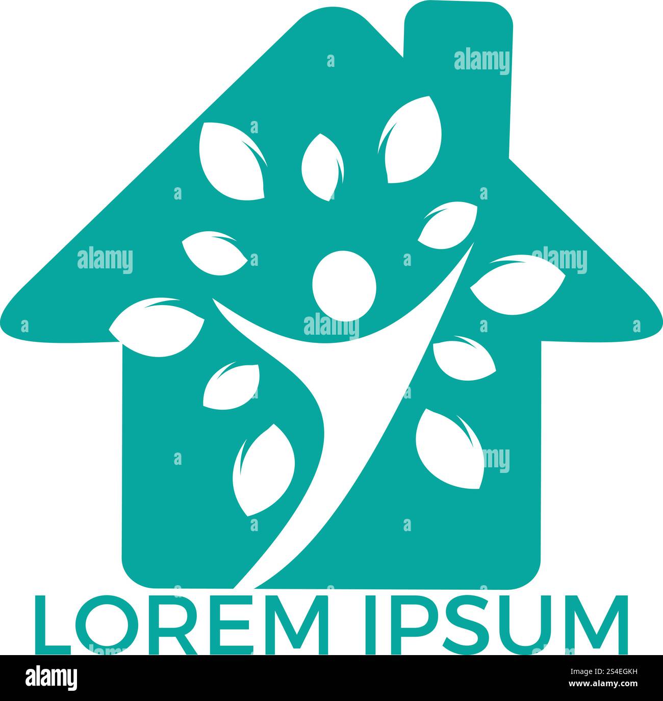 Human life logo icon of abstract people tree and house vector. Family ...