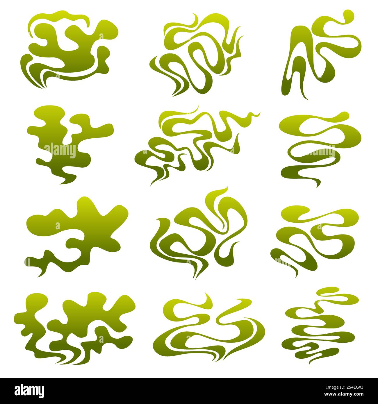 Cartoon stinky smell bubbles, water vapor and stench aroma streams ...