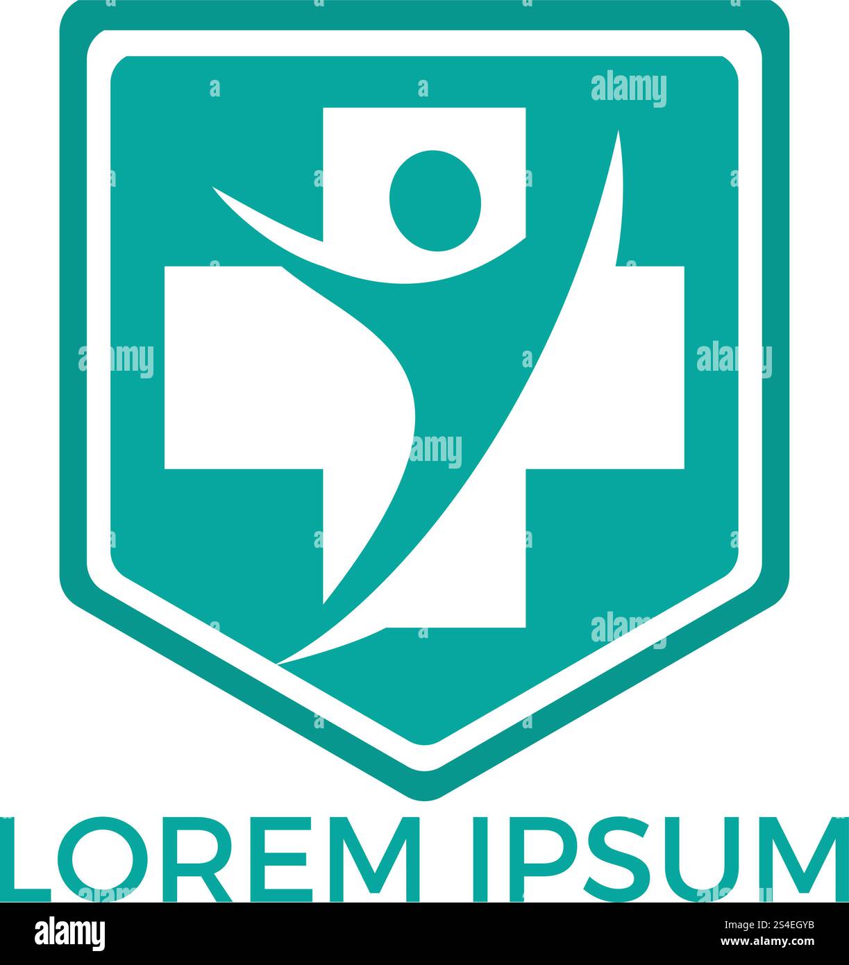 Vector medical logo, health protection logo, shield with cross isolated ...