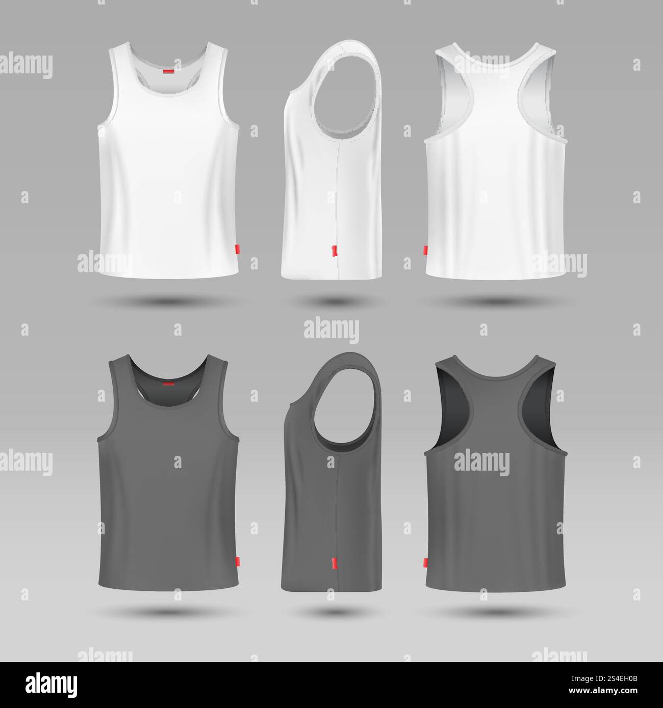Mans white blank tank singlet. Male shirt without sleeves vector ...