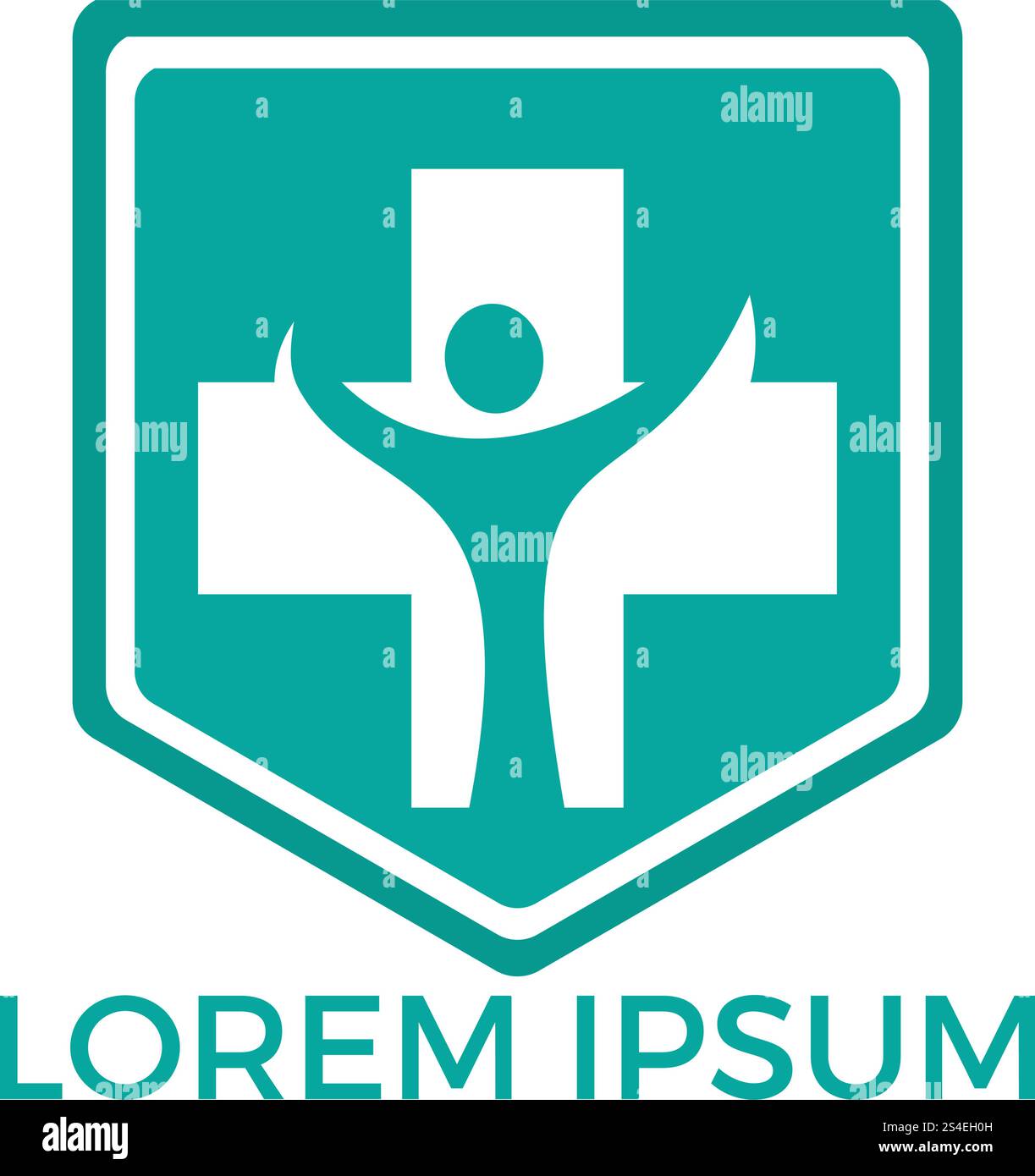 Vector medical logo, health protection logo, shield with cross isolated ...