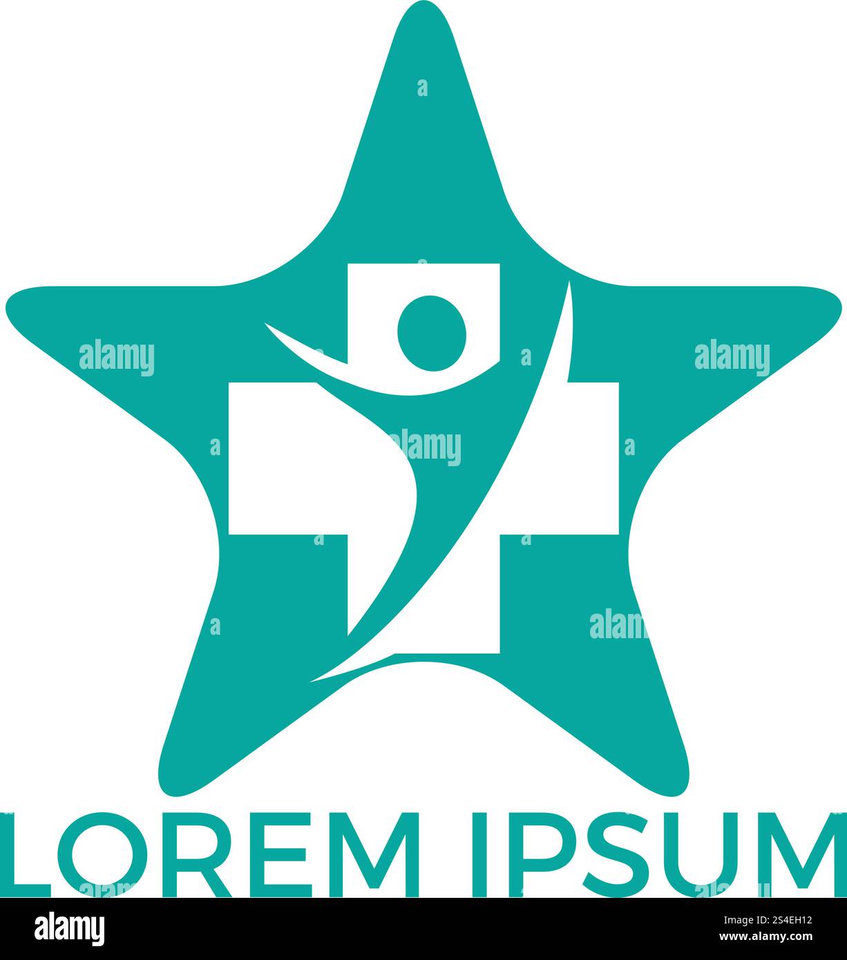 Medicine health cross star shape logo design. Plus nature healthy ...