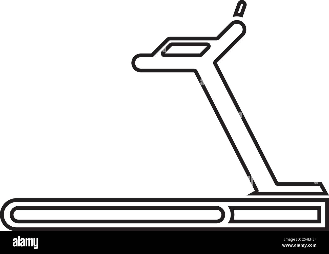 Treadmill machine icon black color vector illustration flat style simple image outline Stock ...
