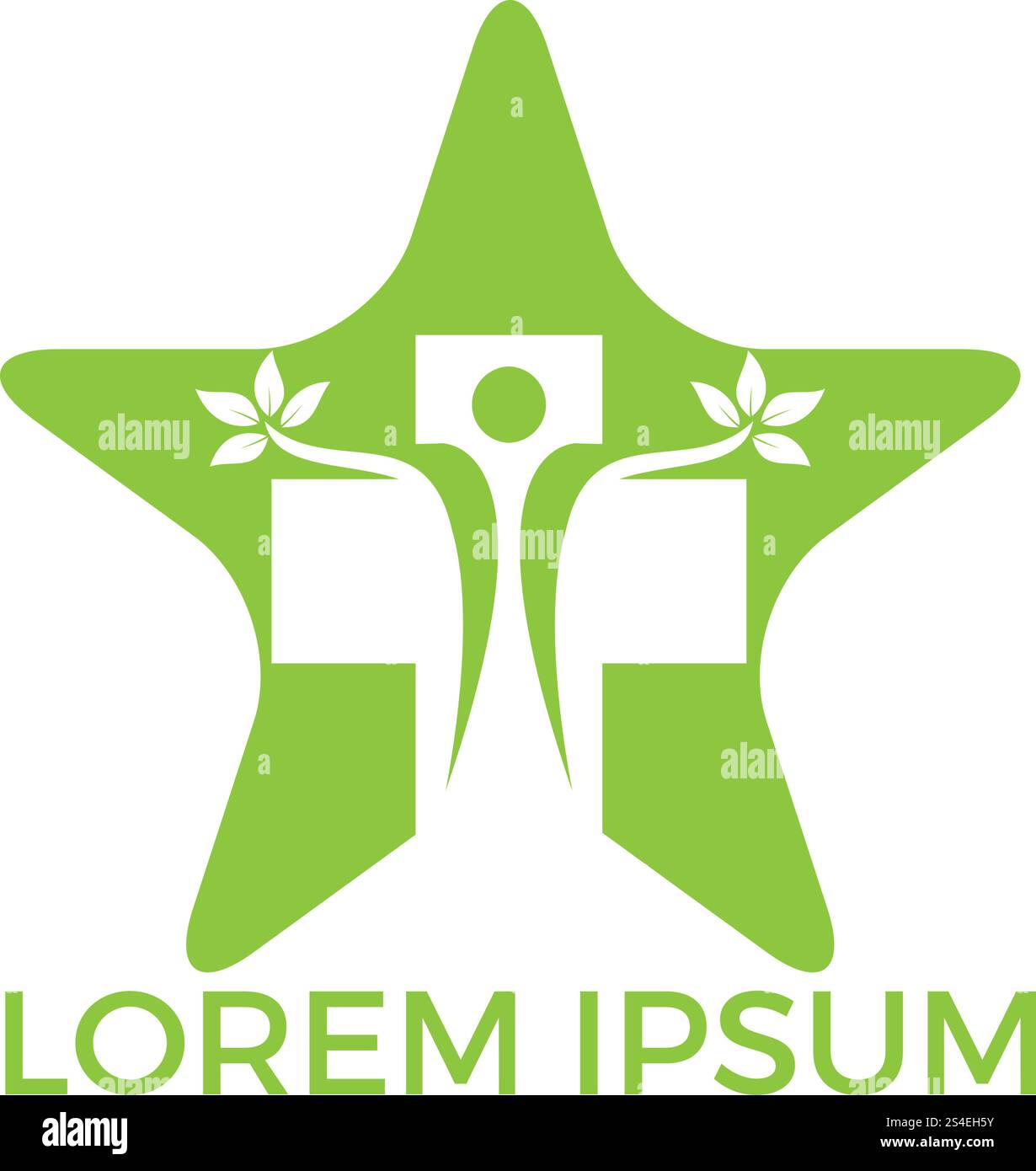 Medicine health cross star shape logo design. Plus nature healthy ...