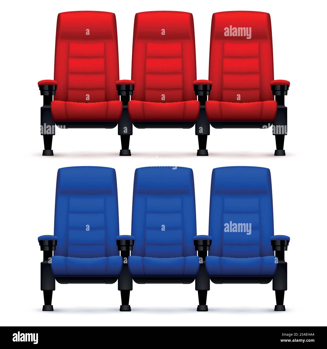Cinema empty comfortable chairs. Realistic movie seats vector ...