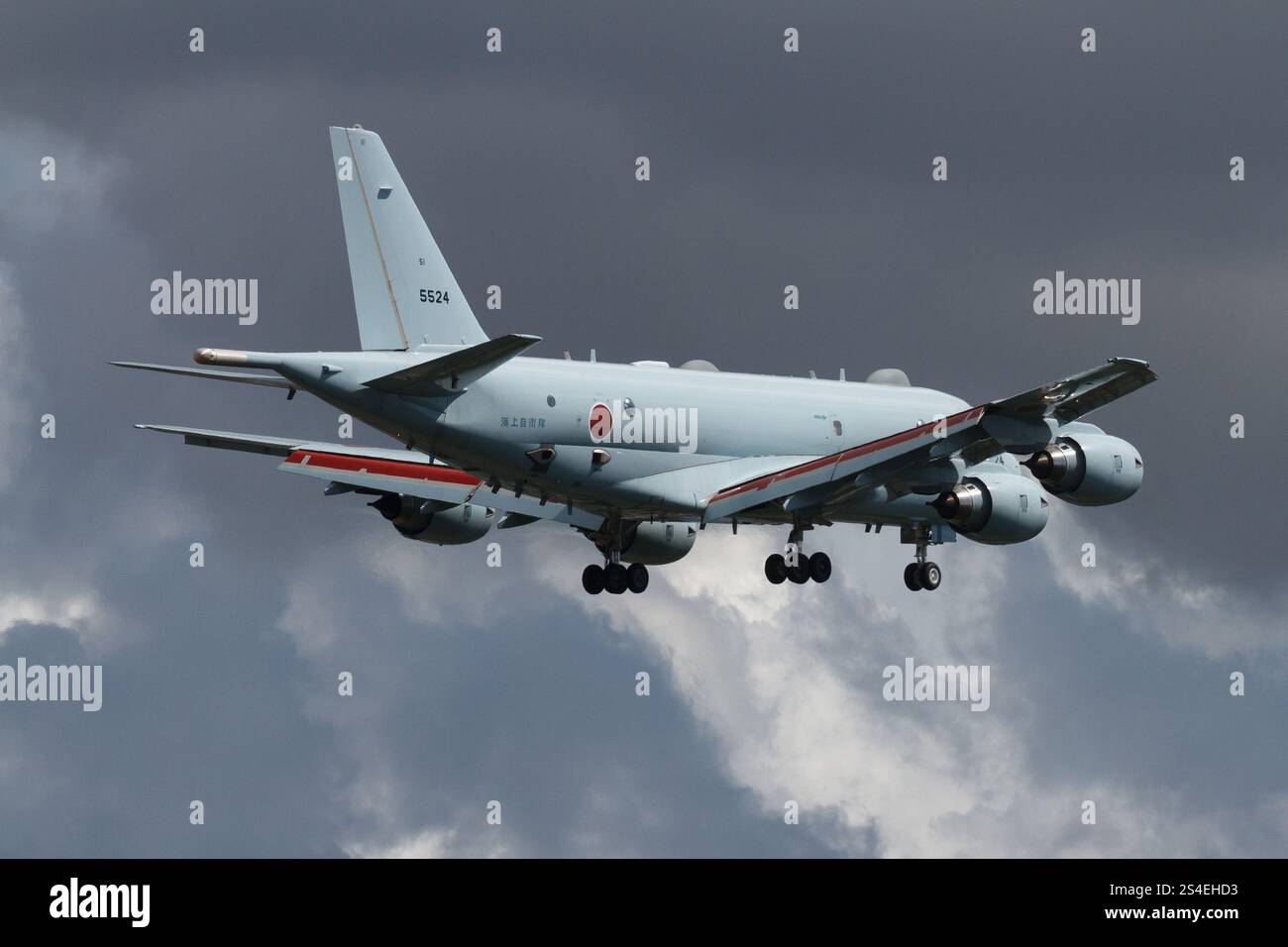 A Kawasaki P1 Maritime patrol aircraft with the Japanese Maritime Self ...
