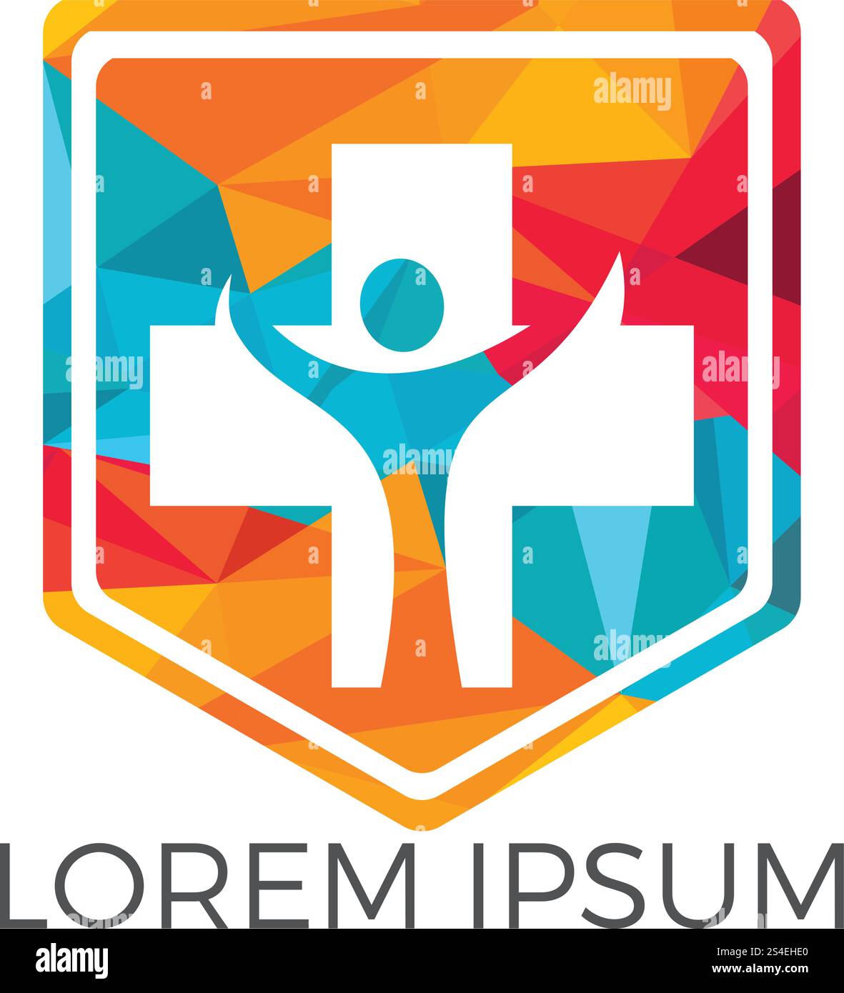 Vector medical logo, health protection logo, shield with cross isolated ...