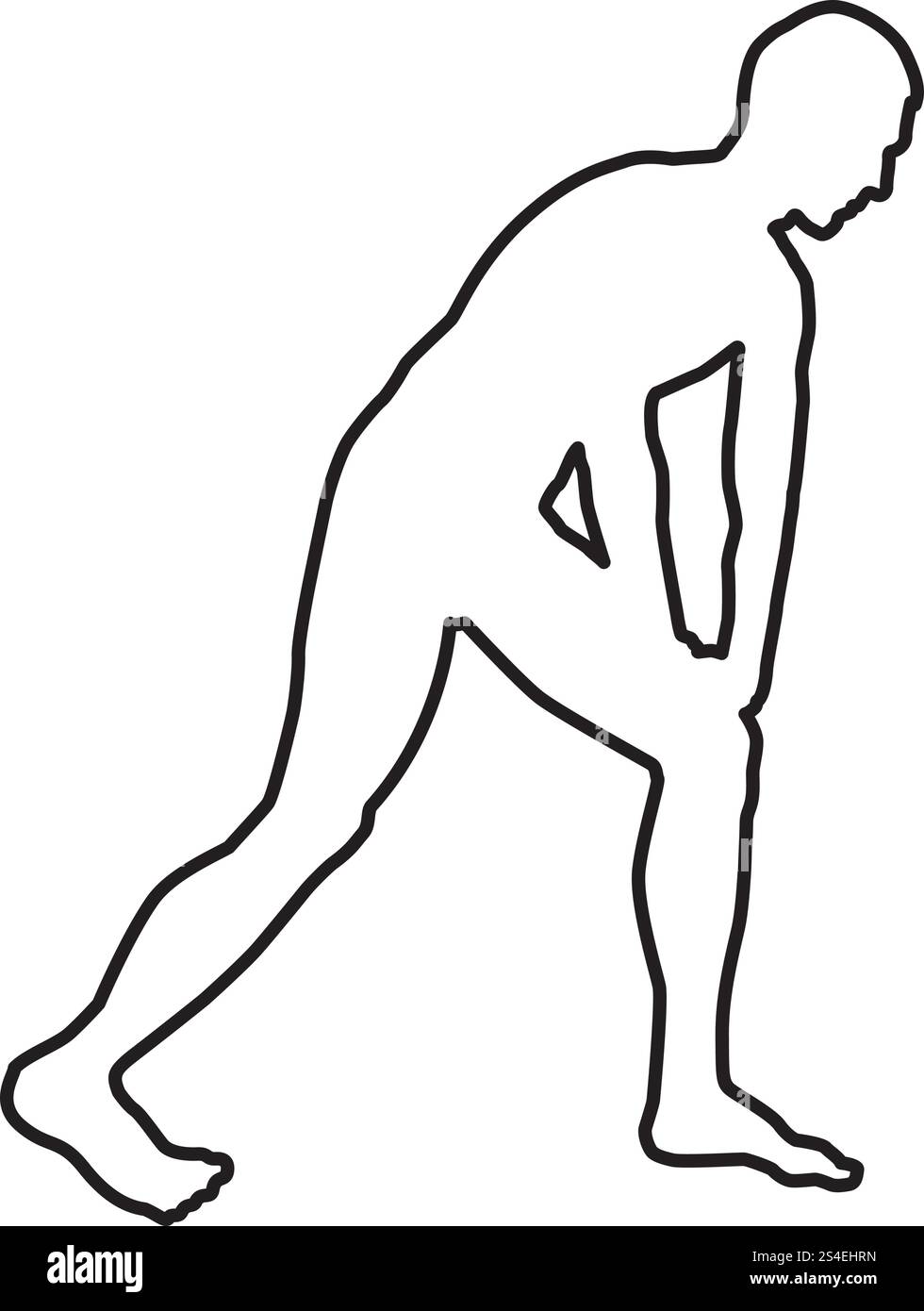 Man doing exercises for warm up Sport action male Workout silhouette ...