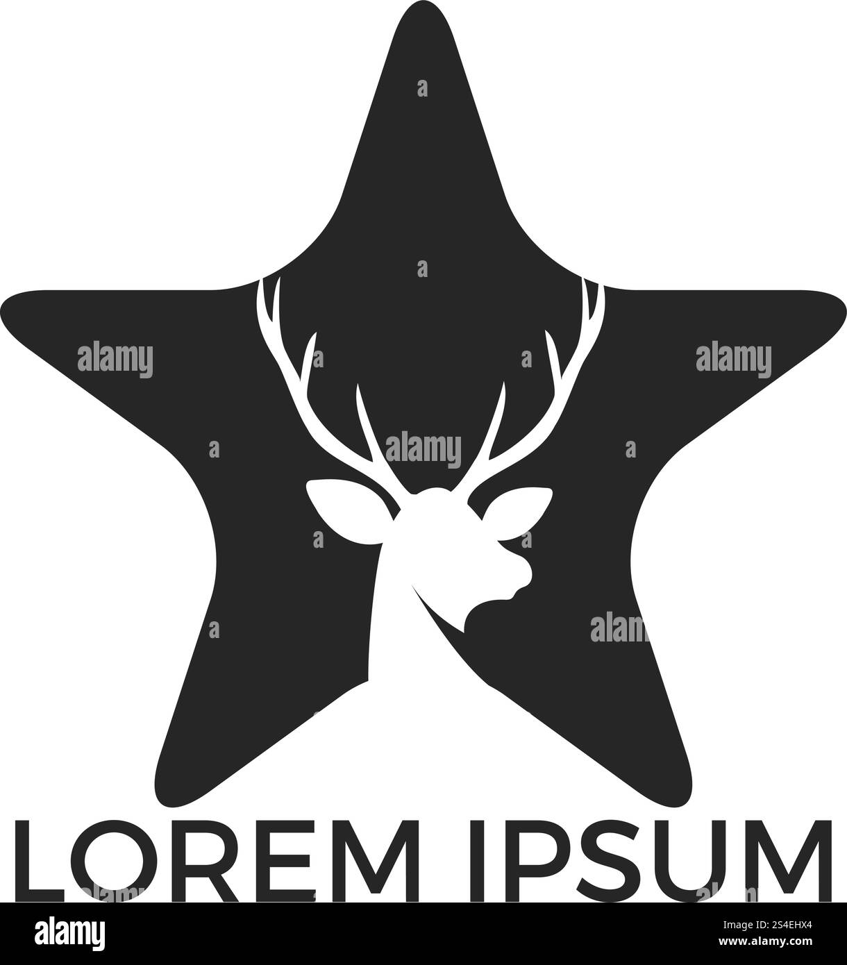 Deer star shape logo design Stock Vector Image & Art - Alamy