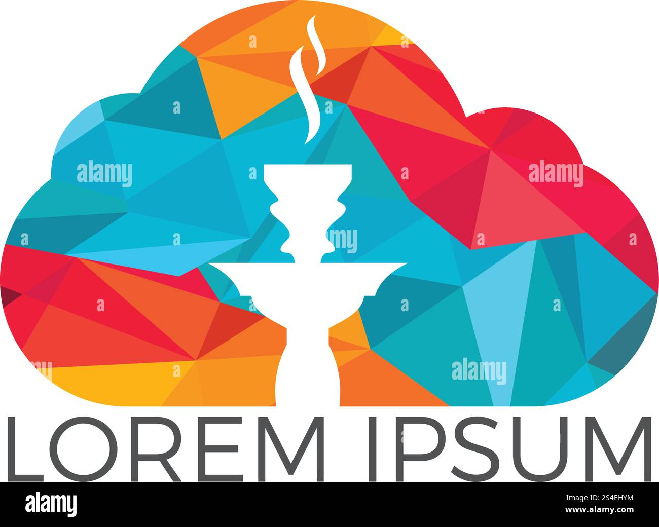 Hookah and cloud logo design. Vintage sheesha logo. Lounge cafe emblem ...