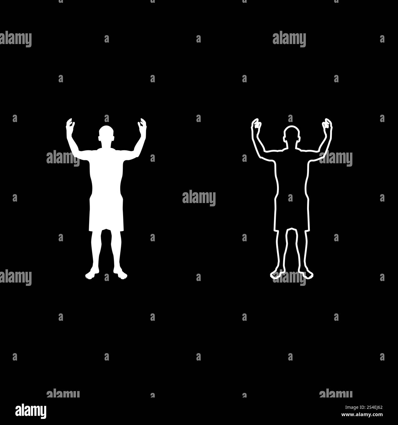 Man happy meet anyone silhouette Meeting joy concept front view icon ...