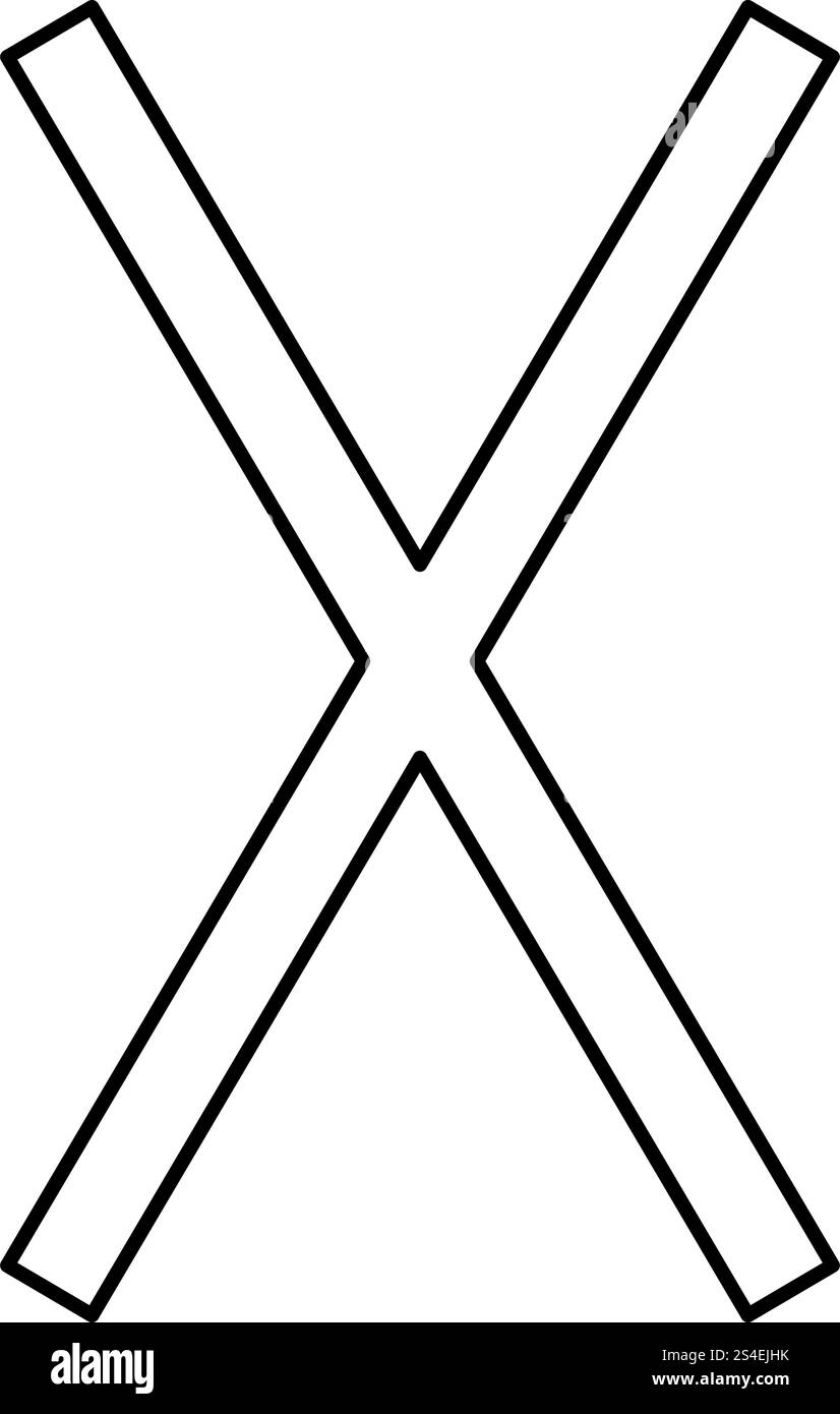 Gebo rune Gift talent sign icon black color vector illustration flat ...