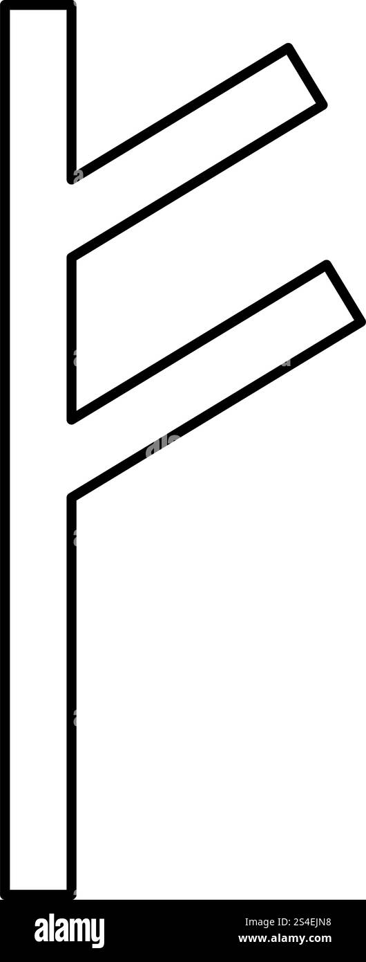 Fehu rune F symbol feoff own wealth icon black color vector ...
