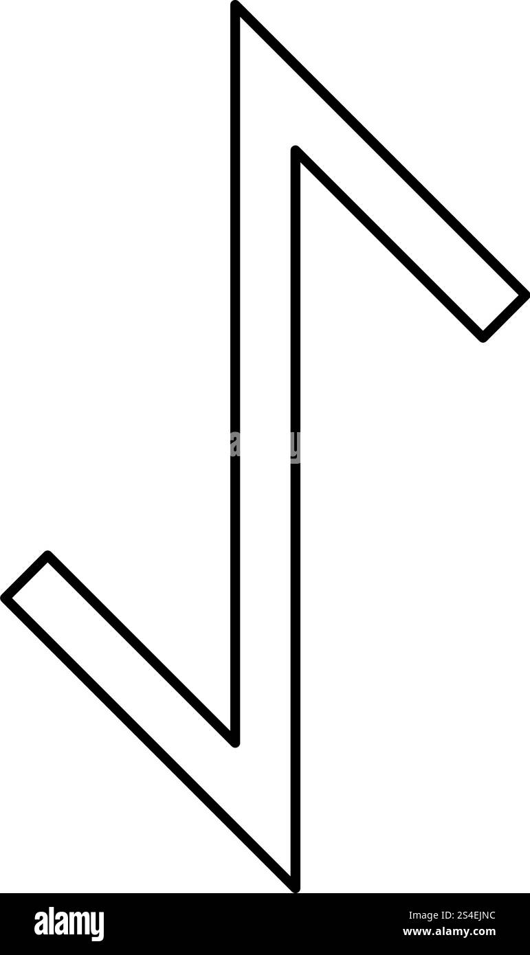 Eywas rune yew strength egis symbol icon black color vector ...