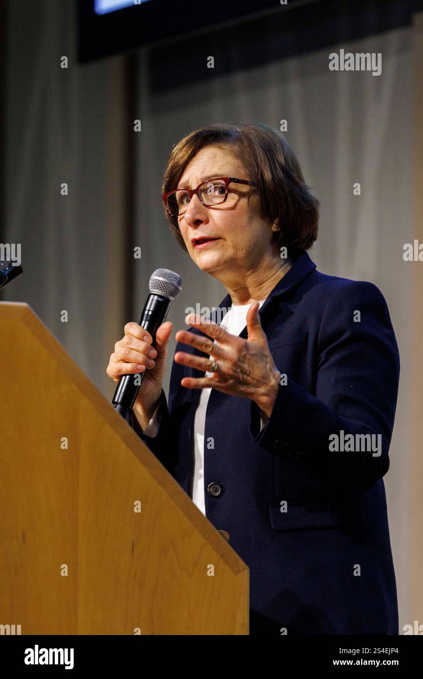 Portland, USA. 11th Jan, 2025. Representative Suzanne Bonamici speaks ...