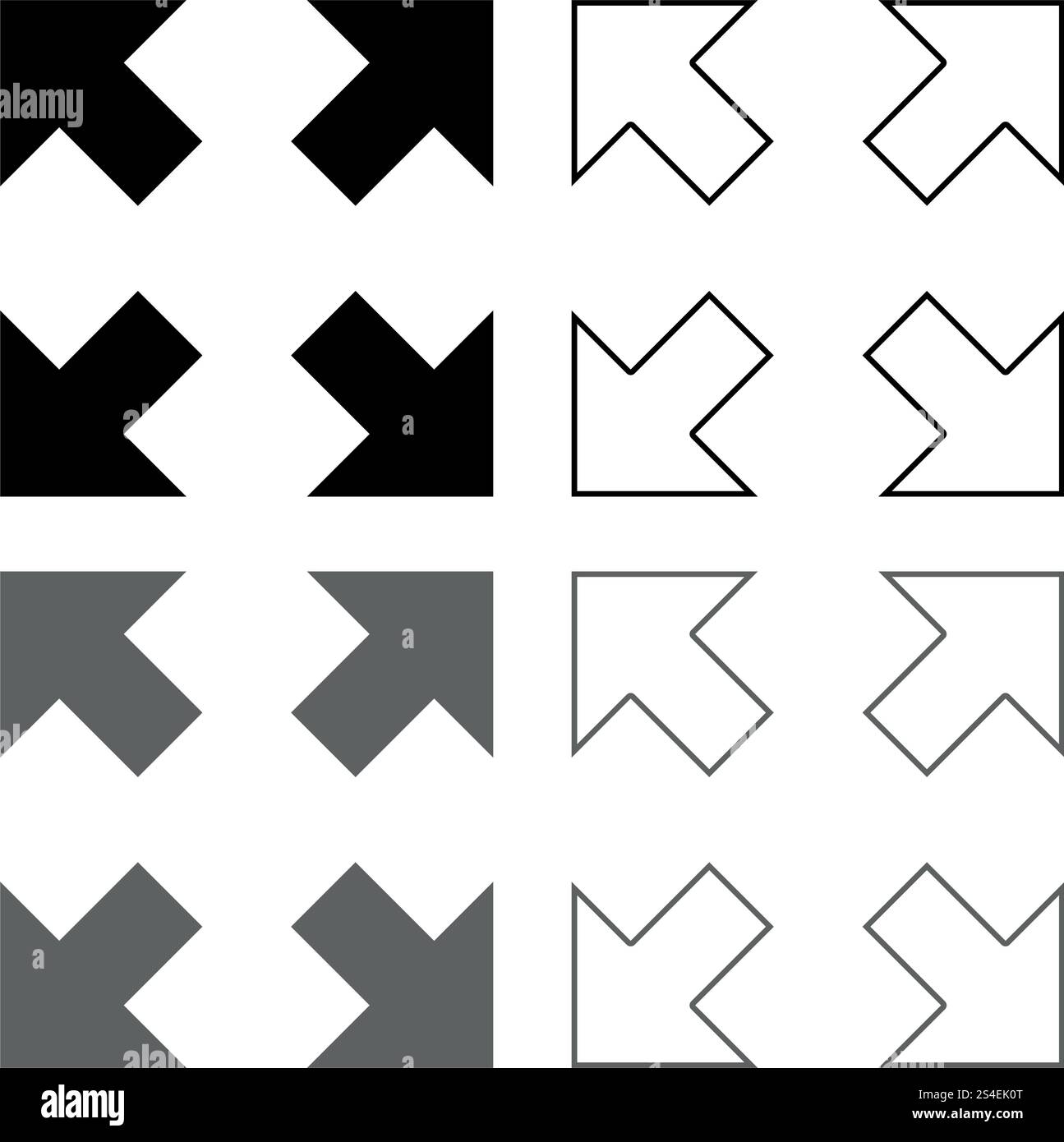 Four arrows pointing to different directions from the center icon set ...
