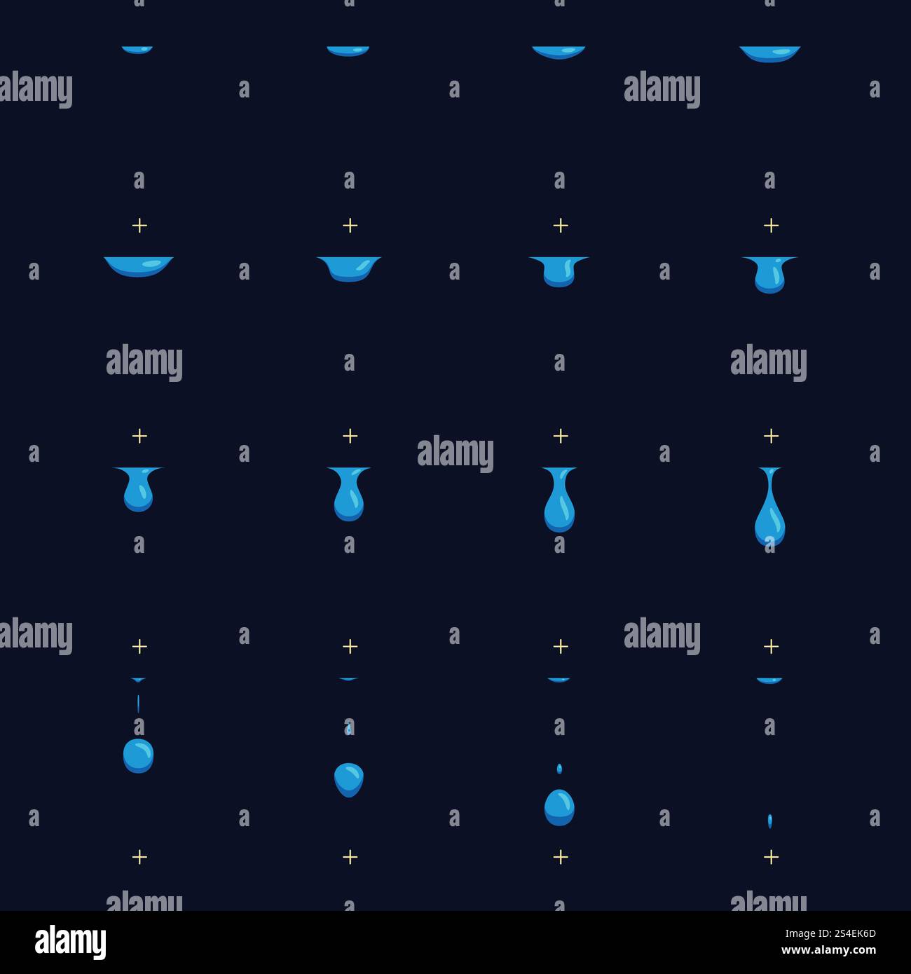 Falling water drops vector animation frames. Drop water fall animation ...