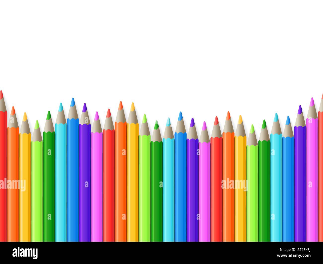Rainbow seamless row of color drawing pencils vector illustration ...