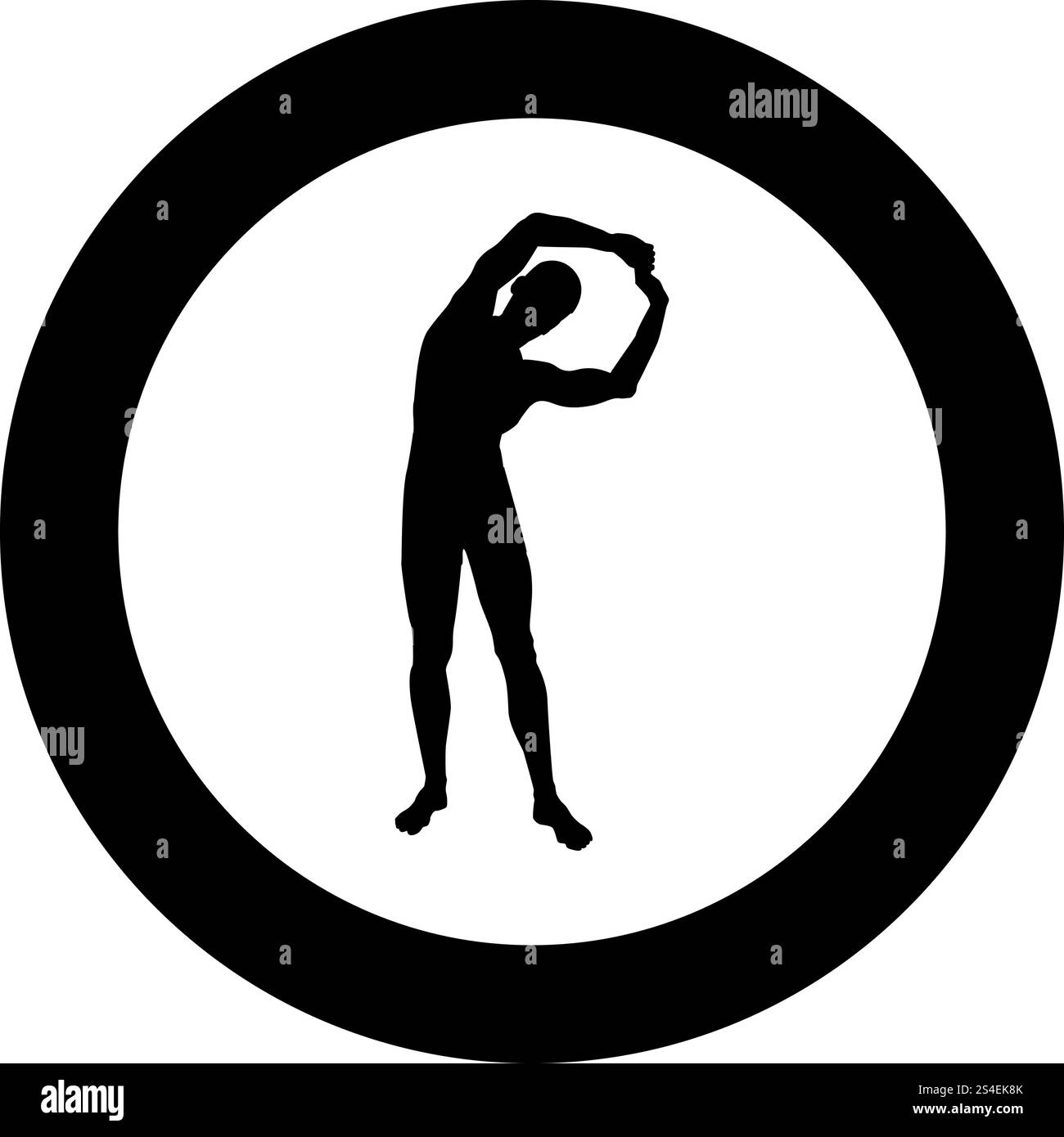 Man doing exercises tilts to the side Sport action male Workout ...