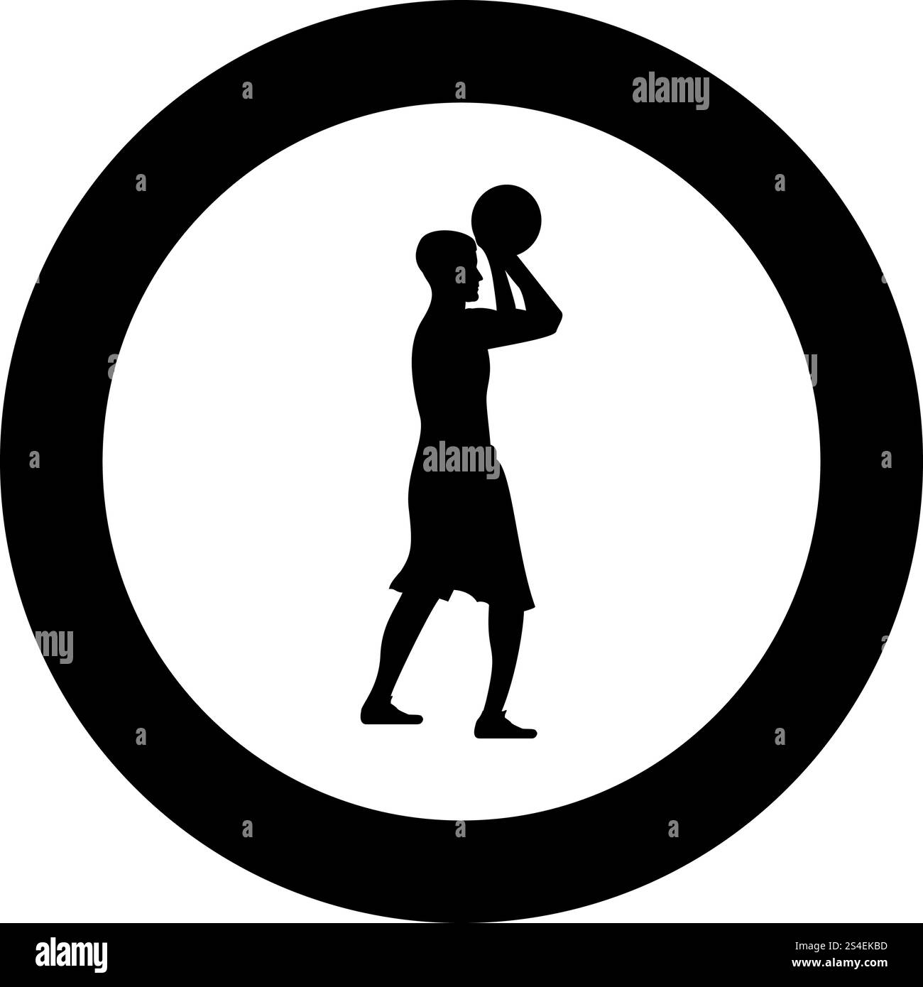 Basketball player throws a basketball Man shooting ball side view icon ...