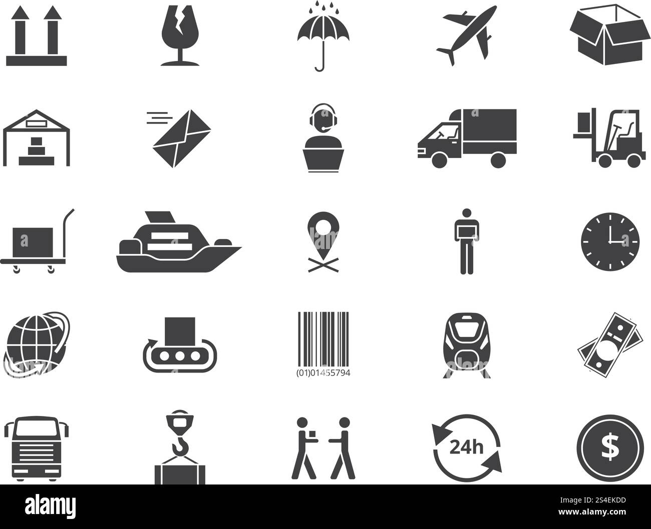 Shipping, delivery and logistics vector icons. Retail and ...