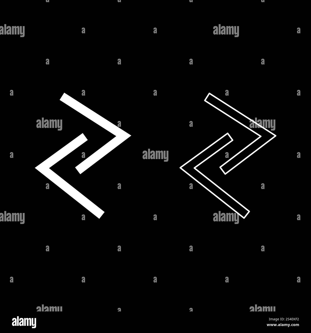 Jera rune year yeild harvest symbol icon set white color illustration ...