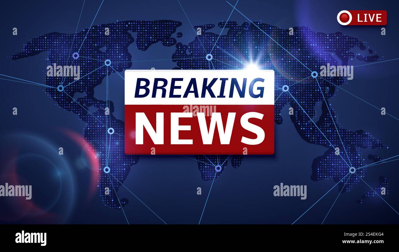 Breaking world news live vector tv background and internet video stream ...