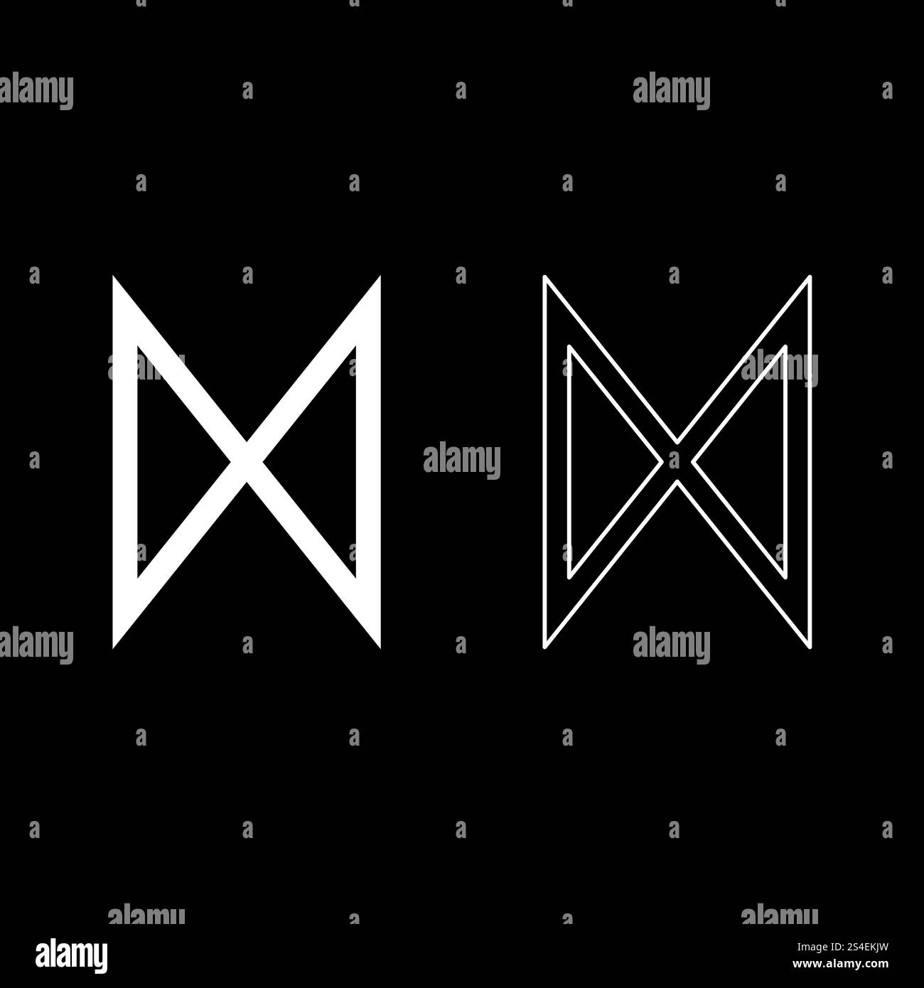 Dagaz rune dawn day symbol icon set white color illustration flat ...