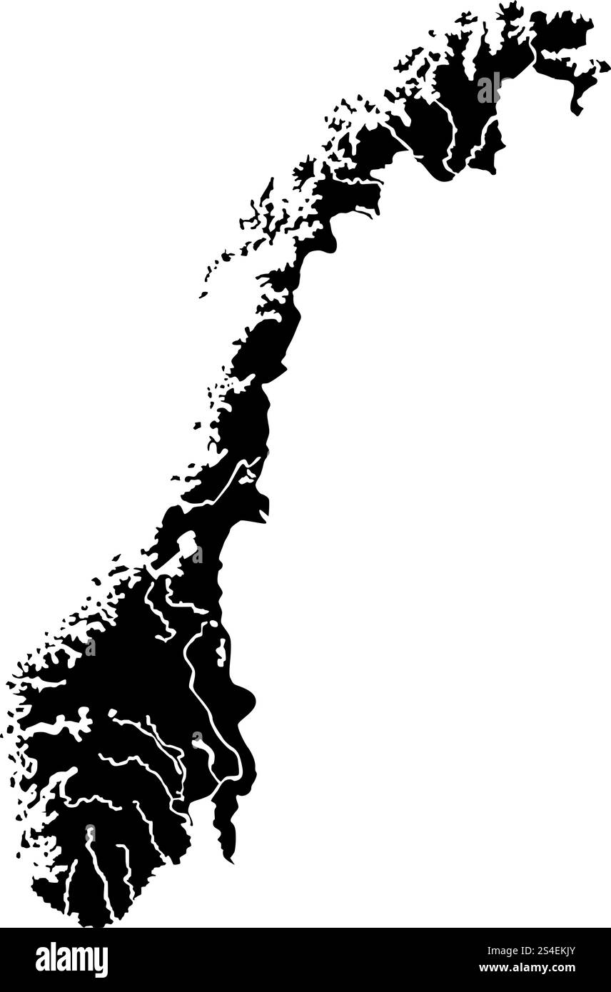 Map of Norway icon black color vector illustration flat style simple ...