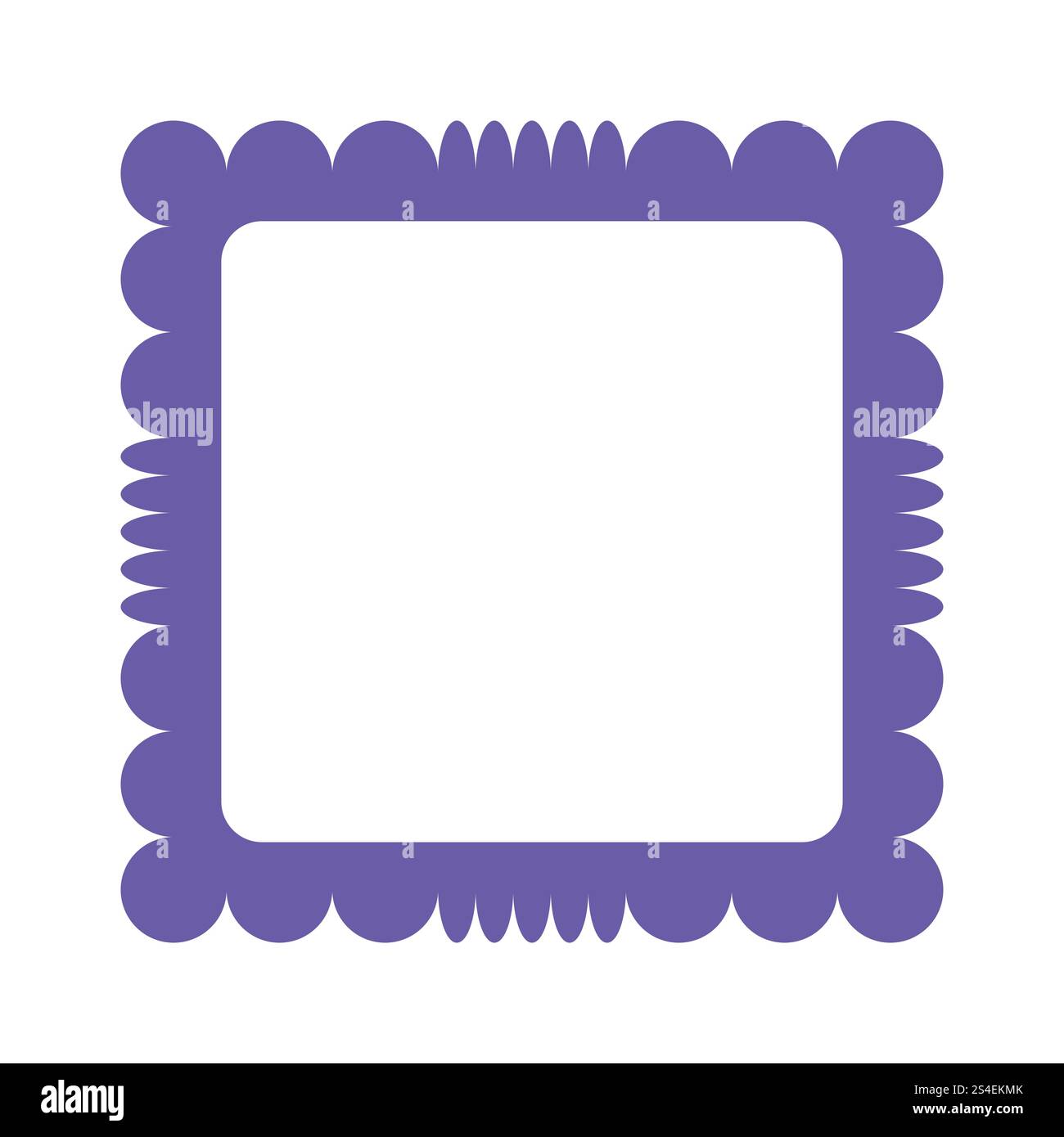Colorful Frame with Corrugated Edges Isolated on White. Wiggly Simple ...